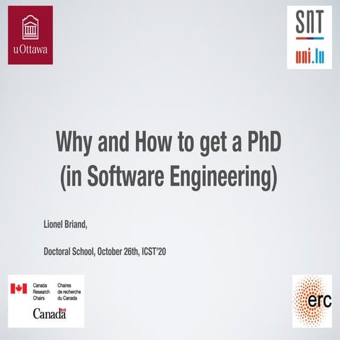 Why and How to get a PhD (in Software Engineering) | PDF