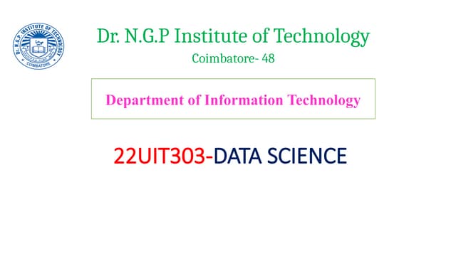 Data science unit1 | PPTX