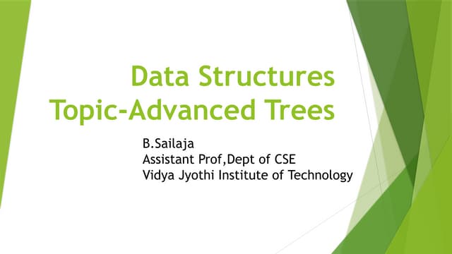 Data Strcutres Non Linear Ds Advanced Trees Ppt
