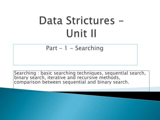 Searching Techniques In Data Structure And Algorithm Pptx Search Internet