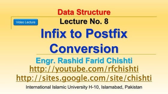 conversion of Infix to Postfix conversion using stack | PPTX