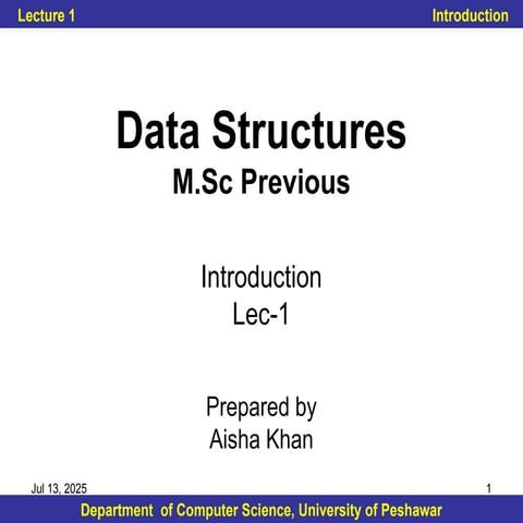 introduction to data strucure and algorithm | PPT