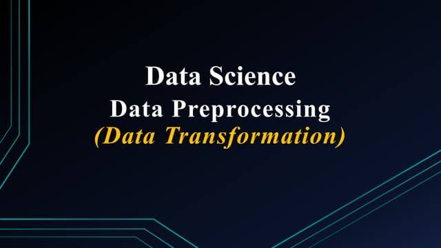Data Preprocessing Data Transformation Scaling Normalization Standardization Ppt