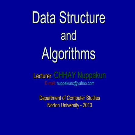 Lecture 1 Data Structures And Algorithms Ppt 