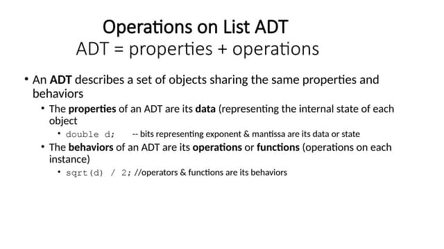 Abstract data types | PPT