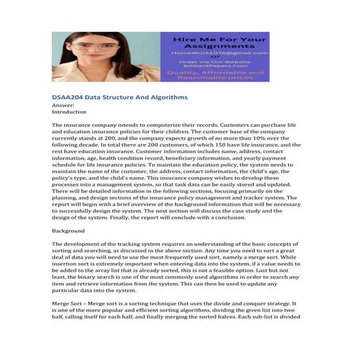 Dsaa204 Data Structure And Algorithmsdocx