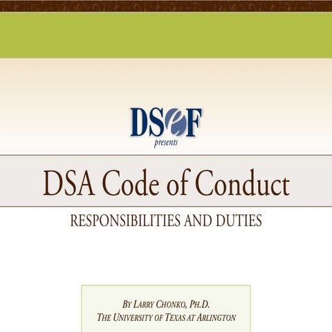 DSA Code of Conduct Responsibilities and Duties | PPT