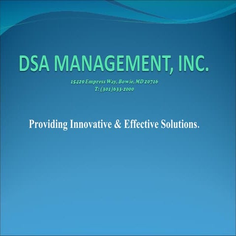 Dsa Management, Inc Presentation 2 | PPT