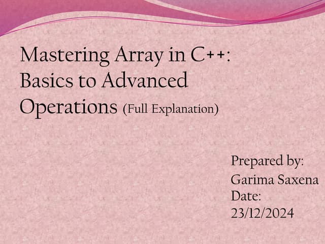 Understanding Arrays In Data Structures A Beginners Guide Ppt 6244