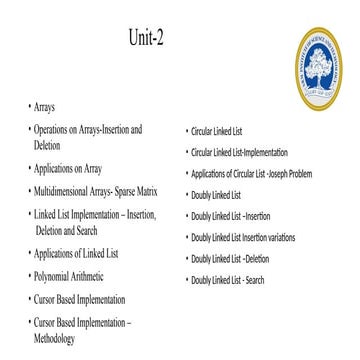 An array is a fundamental linear data structure that stores a ...