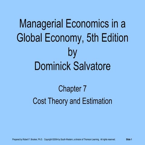 Dominick Salvatore, Managerial economicsChapter7.ppt