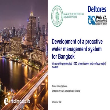 DSD-INT 2022 Development of a proactive water management system for ...