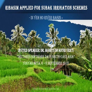 DSD-SEA 2018 RIBASIM Applied For Subak Irrigation Schemes In Yeh Ho ...