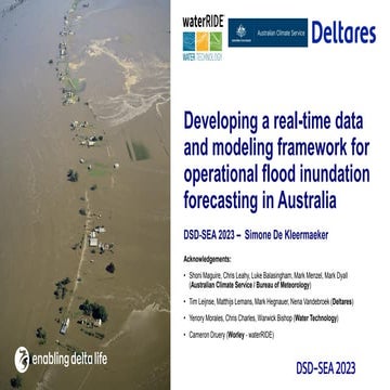 Dsd Sea 2023 Operational Flood Inundation Forecasting In Australia De