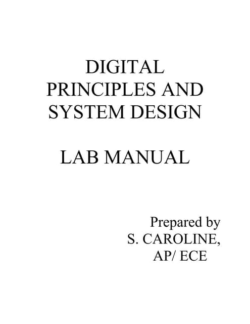 Digital Principles And System Design Lab Manual Pdf
