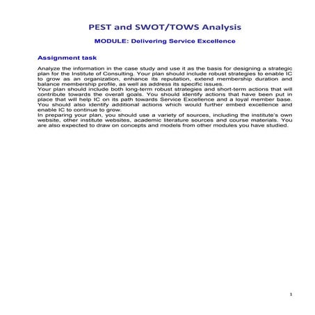 PESTEL and SWOT analysis | PDF