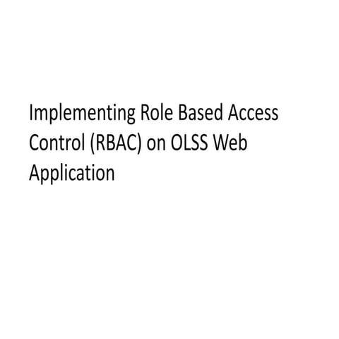 Role based access control - RBAC
