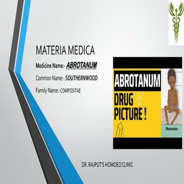 abrotanum is a medicine for merismus who | PDF