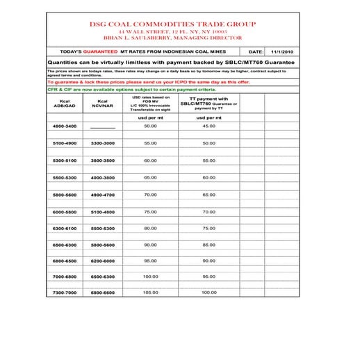 DSG COAL SPECIFICATIONS | PDF