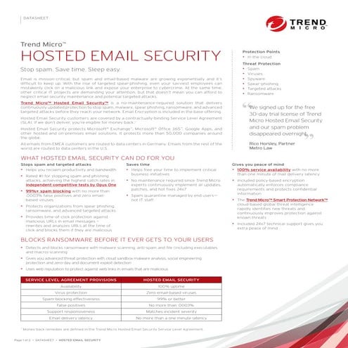 Trend Micro - Hosted eMail Security | PDF