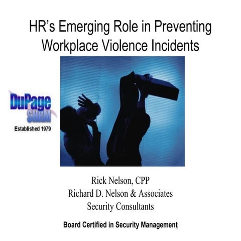 Developing a Comprehensive Workplace Violence Prevention Program | PPT