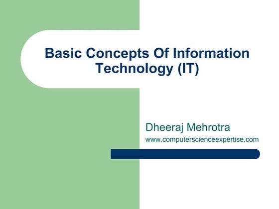 Basic Concepts Of Information Technology (It) | PPT