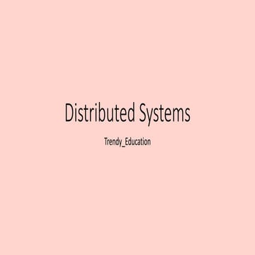 Introduction to Distributed System in pptx | PPT