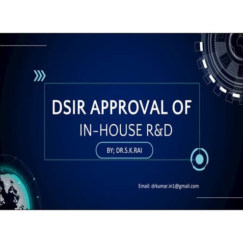 DSIR- R&D APPROVAL PROCESS & APPLICATION | PDF