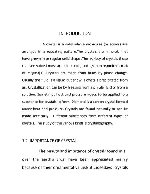 Crystal structure notes | DOC