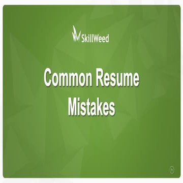 Common Resume mistakes | PPTX