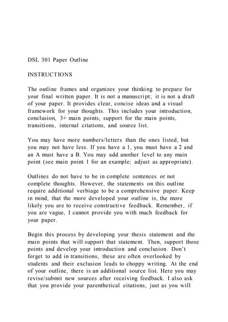 Creating an outline | PPTX