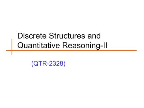 Discrete Structures. Lecture 1 | PDF