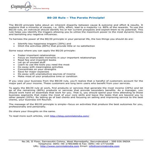 How to apply the 80-20 rule? | PDF