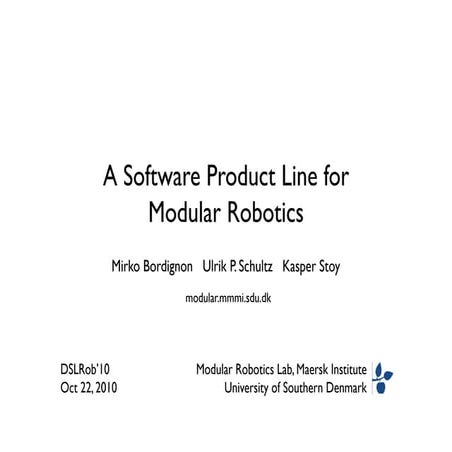 A Software Product Line for Modular Robots | PDF