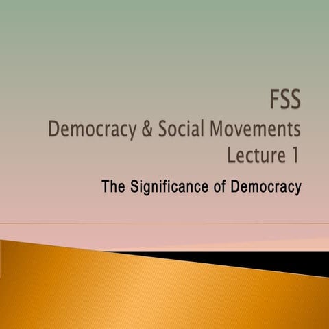Democracy and Social Movement 1 | PPT