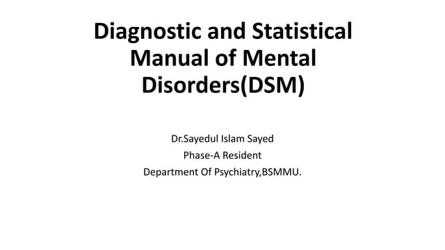 DSM IV & DSM-5 differences | PPTX