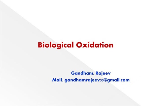 Enzymes in biological oxidation Biochem | PPTX