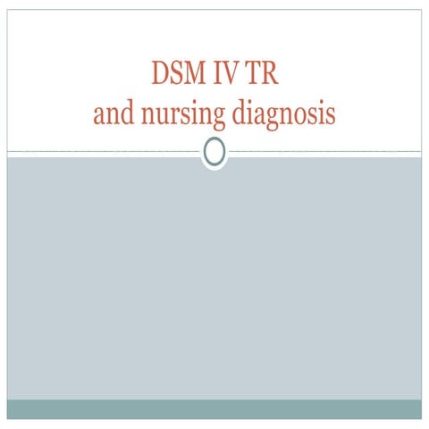Dsm iv tr05 | PPT
