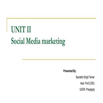 Social media marketing notes of class lecture | PDF