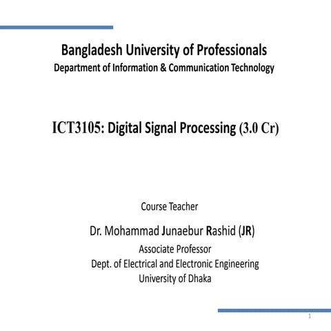 Dsp ict3105- lec02 | PPT