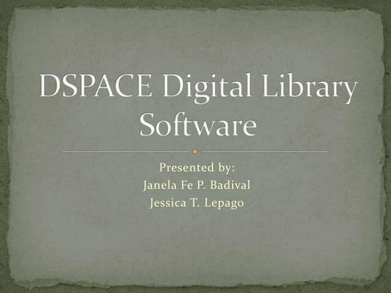 Module 1 introduction of Dspace | PPT