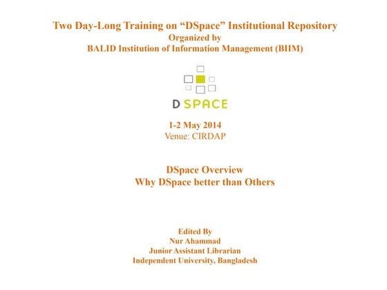 Module 1 introduction of Dspace | PPT