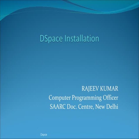 Dspace tutorial | PPT
