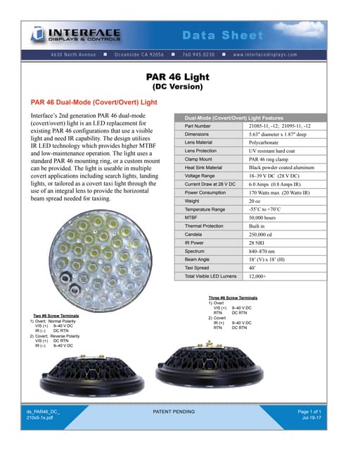 Covert/Overt Position Lights Data Sheet (Interface Displays) | PDF | Consumer Electronics ...