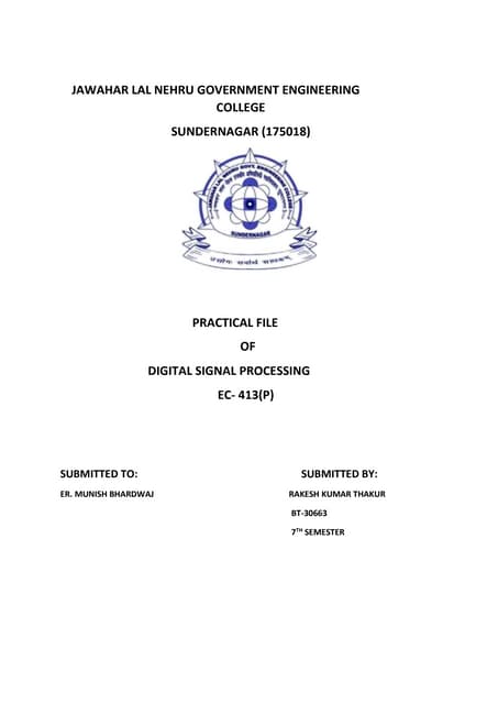 Linear Convolution using Matlab Code | PDF