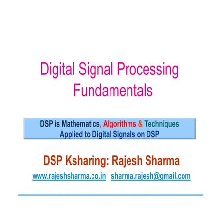 Dsp fundamentals part-ii | PPT