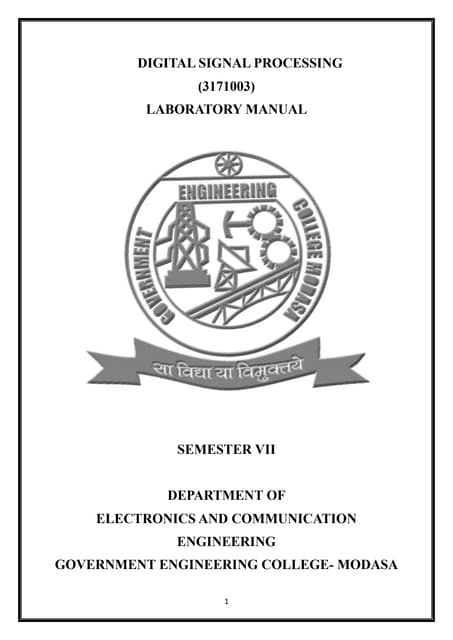 Lab 1 Digital Signal Processing In Matlab Pdf
