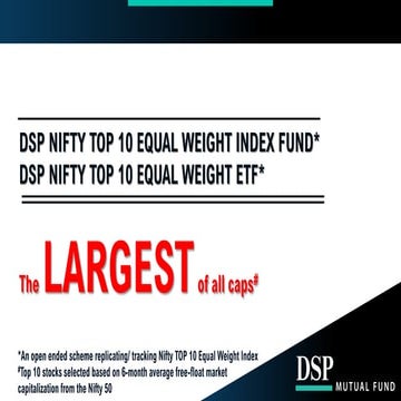 DSP Nifty Top 10 Equal Weight Index Fund & ETF | PDF