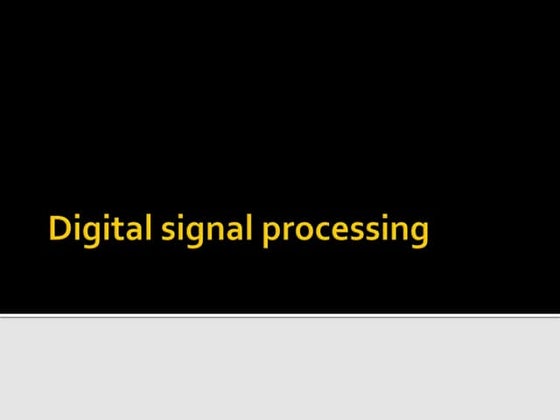 Multirate Digital Signal Processing Ppt