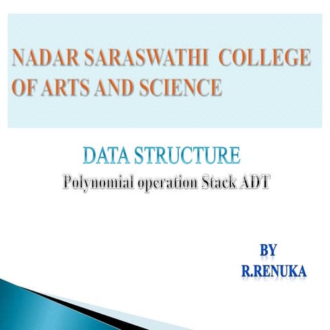 Polynomial Manipulation in DATA STRUCTURE AND ANALYTICS PPT | PPTX
